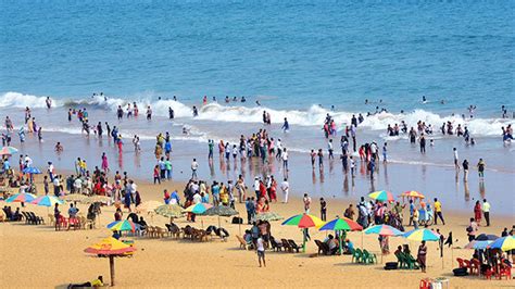 Puri Beach Jagannath Sea Beach Light House At Night In Odisha
