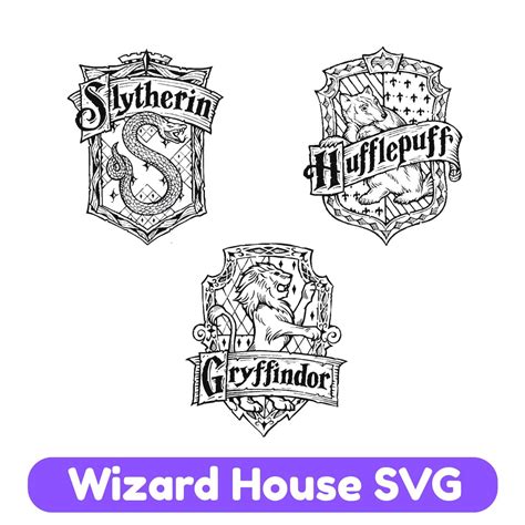 Wizard House Svg Bundle Wizard School Crest Svg Magical Emblems