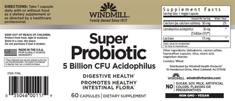 Super Probiotic 5 Billion Cfu Windmill Vitamins