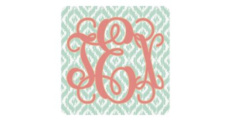 Custom Monogram Square Decal Xlarge Youcustomizeit