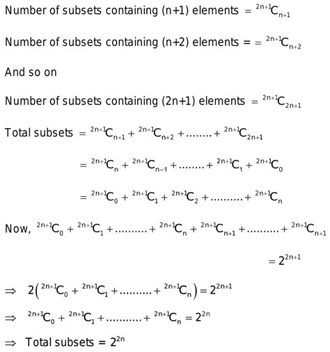 A Set Contains 2n1 Elements The Number Of Subsets Of This Set Containing More Than N