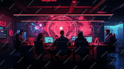 Premium Ai Image Futuristic Cybersecurity Workspace Featuring Advanced Encryption Technologies