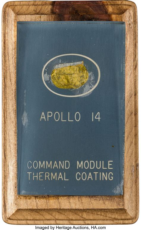 Apollo 14 Kapton Foil From Command Module Kitty Hawk In Acrylic Lot 50495 Heritage Auctions