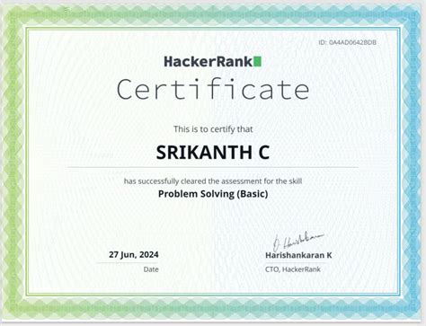 srikanth c on linkedin achievement certification problemsolving