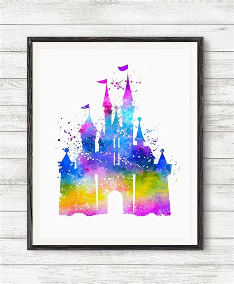 Disney Castle Watercolor Disney Castle Print Disney T Disney Art