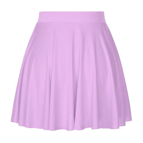 Doomiva Womens Pleated Skirt Basic Solid Versatile Ruffles Flared