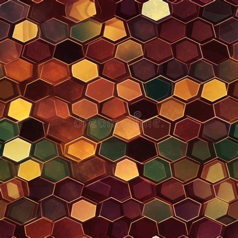 Colorful Hexagonal Seamless Pattern Hexagon Shapes Honeycomb Illustration For Fabric Wrapping