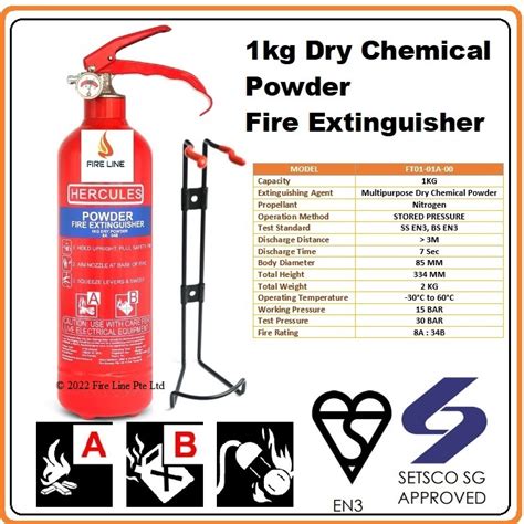 1 Kg Abc Dry Powder Fire Extinguisher Setsco Scdf Approved Fireline