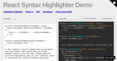 React Syntax Highlighterreact Syntax Highlighter Demo Codesandbox