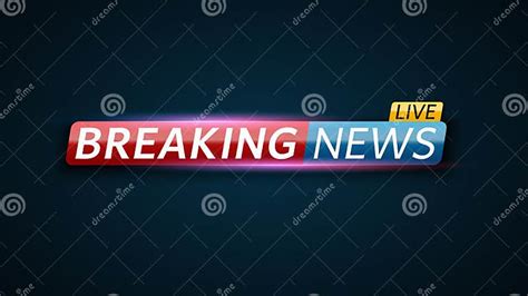 Breaking News Live Red Blue Banner With White Text Dark Blue