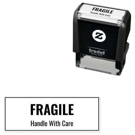 Fragile Handle With Care Business Text Template Self Inking Stamp
