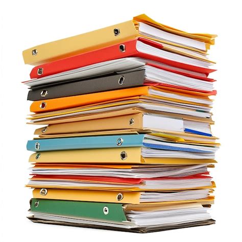 Stack Of File Isolated On White Background Premium Ai Generated Image