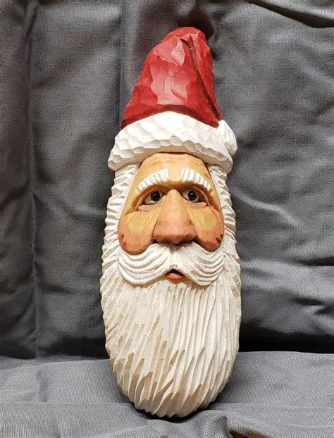 Wooden Santa Carving Christmas Ornament