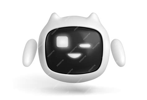 3d Ai 로 캐릭터 채팅 크 마스코트 아이콘 무료 벡터