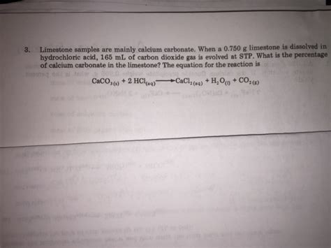 Solved Limestone Samples Are Mainly Calcium Carbonate When