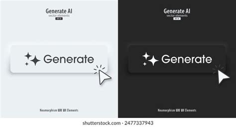Generative Ai Button Black White Button Stock Vector Royalty Free