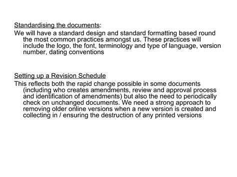 Document Control Policy For Project Teams PPT