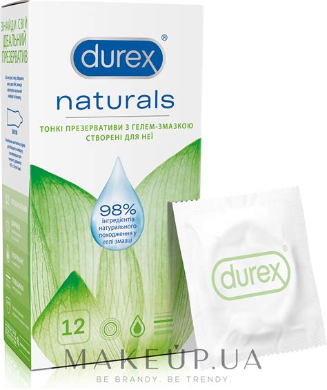 Презервативы латексные с гелем-смазкой, тонкие, 12 шт. - Durex Naturals ...