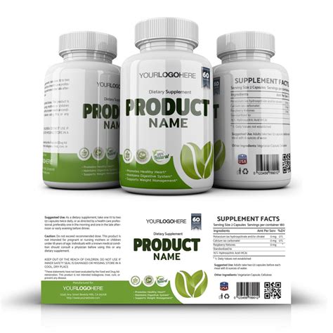 Supplement Label Template Yupidesigns