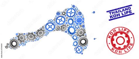 Workshop Vector Koh Lipe Map Collage And Seals Abstract Koh Lipe Map