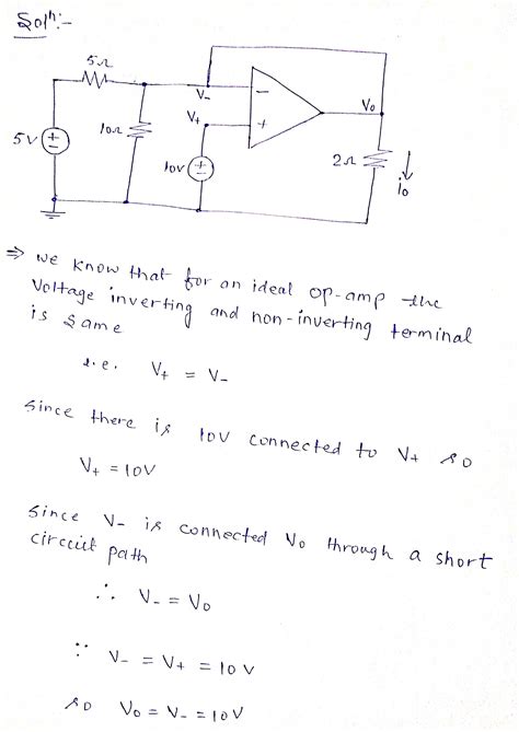 Solved Find The Value Of Io In The Circuit Below The Op Amp Is Ideal