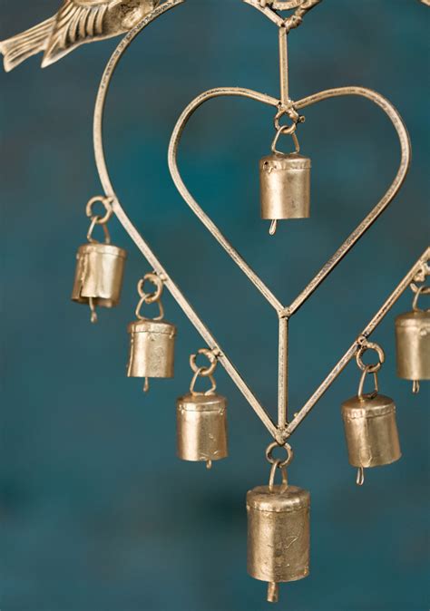 Heart Windchime With Birds And Bells Indian Windchimes Home And Ts