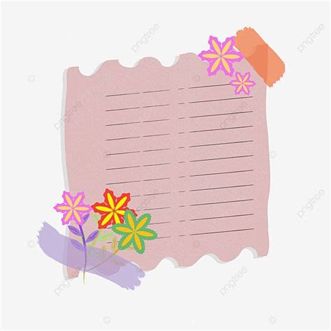 귀여운 찢어진 빈티지 노트북 종이 꽃 노트 일러스트 메모지 일러스트 손 일러스트 찢어진 종이 일러스트 찢어진 빈티지 종이 꽃