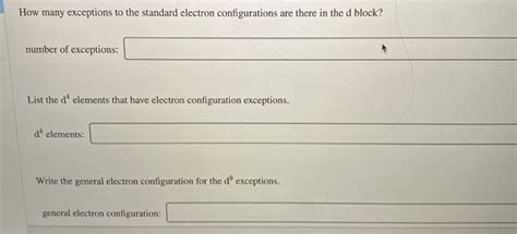 Solved How Many Exceptions To The Standard Electron