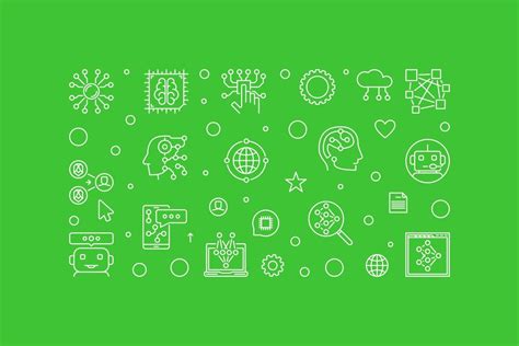 Premium Vector Machine Learning Outline Horizontal Banner Vector Ml Concept Illustration