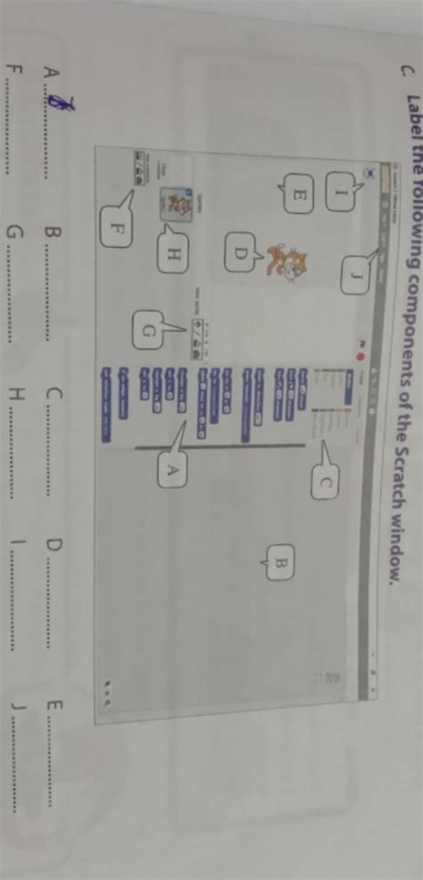 C Label The Rollowing Components Of The Scratch Windowa F Bg C