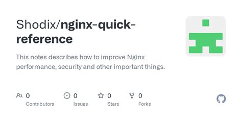 Github Shodixnginx Quick Reference This Notes Describes How To Improve Nginx Performance