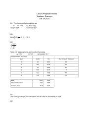 Understanding Projectile Motion Key Equations And Experiments Course Hero