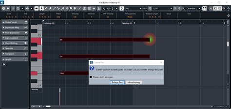Key Editor Should Give Prompt To Enlarge The Part When Re Sizing Note Lengths Cubase
