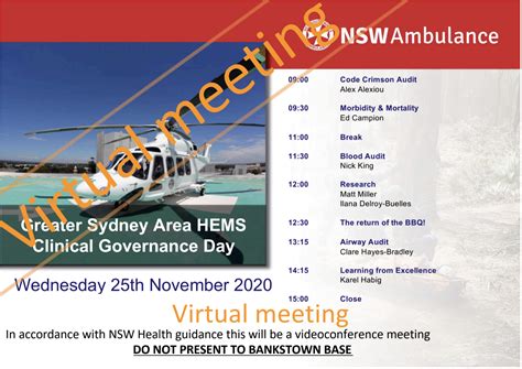 Clinical Governance Day Wednesday 25th November 2020 Greater Sydney