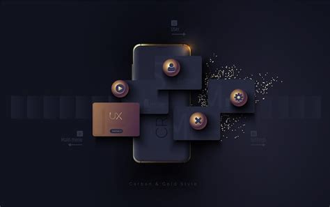 Premium Vector Mobile Ui Ux Korbon And Gold Concept