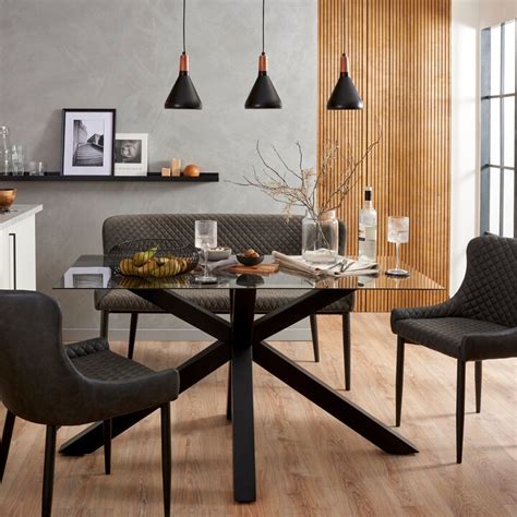 Dunelm Xavi 6 Seater Rectangular Dining Table Oak Black Shopstyle