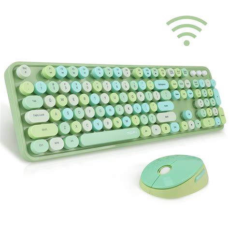 Arcwares Wireless Keyboard And Mouse Combo Sweet Cute Style 2 4GHz USB Ergonomic Keyboard