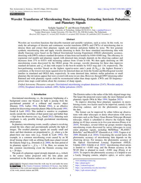 Pdf Wavelet Transforms Of Microlensing Data Denoising Extracting