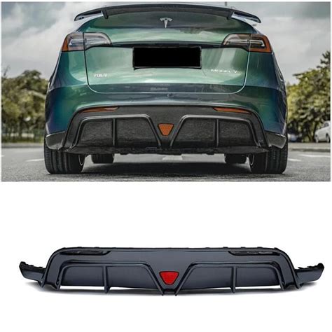 For Tesla Model Y 2020 2021 2022 2023 High Quality Real Carbon Fiber Rear Diffuser Bumper Lip