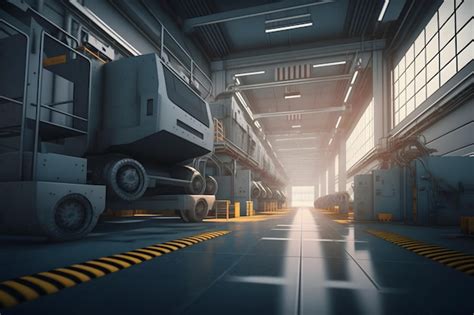 Premium Ai Image Automation Aumobile Factory Concept Robot Assembly Line In Car Manufacturing