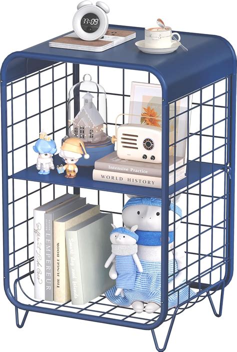 Cute Nightstandmetal Side Table3 Tier Modern End Table With Storage