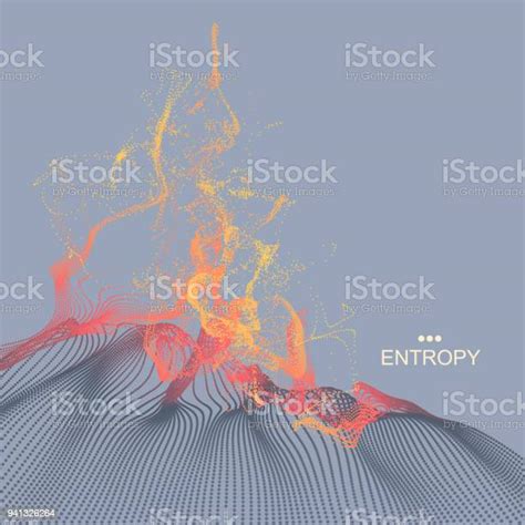 웨이브 배경입니다 그리드 리플 추상적인 벡터 일러스트입니다 3d 기술 스타일입니다 도트 그림입니다 입자를 가진 네트워크 디자인입니다 불에 대한 스톡 벡터 아트 및 기타
