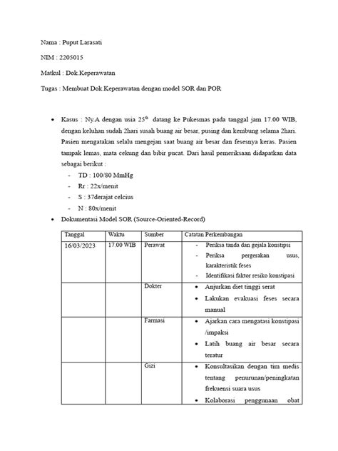 Dokumentasi Model Sor Por Pdf