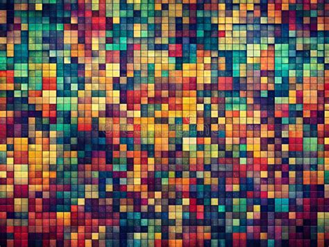 Geometric Abstract Multicolored Small Pixel Squares Pattern Stock Illustration Illustration Of