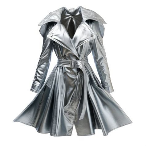 Stylish Silver Trench Coat Outfit For Women Stock Illustration Illustration Of Women