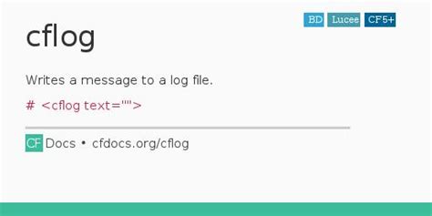 Cflog Code Examples And Cfml Documentation