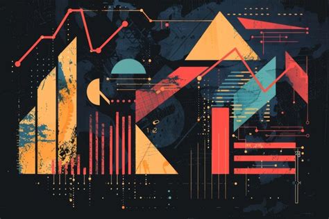 Geometric Progress Chart Colorful Shapes For Business Growth Modern Data Visualization Premium
