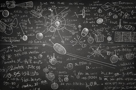 Chalkboard Covered In Physics Equations Premium Ai Generated Image