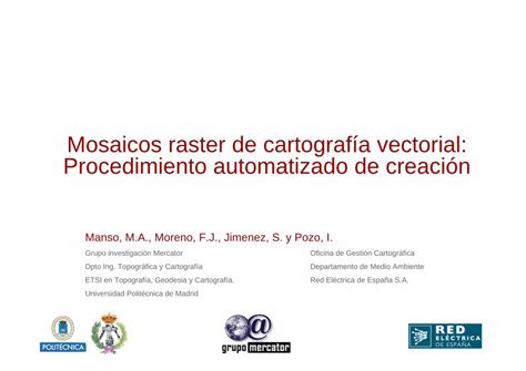 Pdf Mosaicos Raster De Cartografía Vectorial Procedimiento