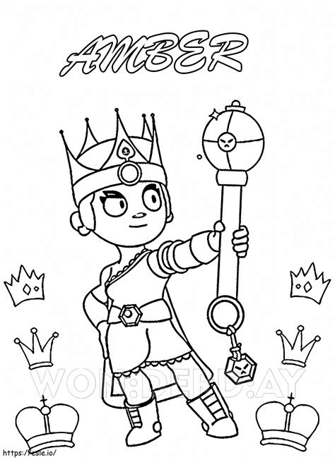 Amazing Amber Brawl Stars Coloring Page